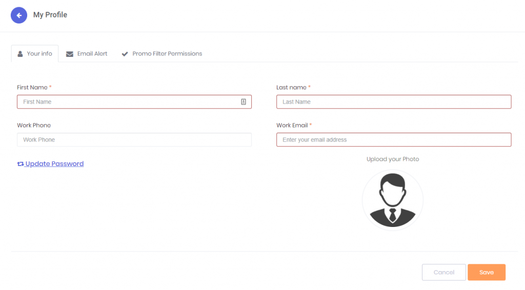 Edit User Profile Settings & Information | PromoPrep
